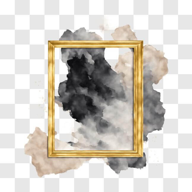 Download Creatief Gouden Frame met Zwarte, Grijze en Witte Verfspetters ...