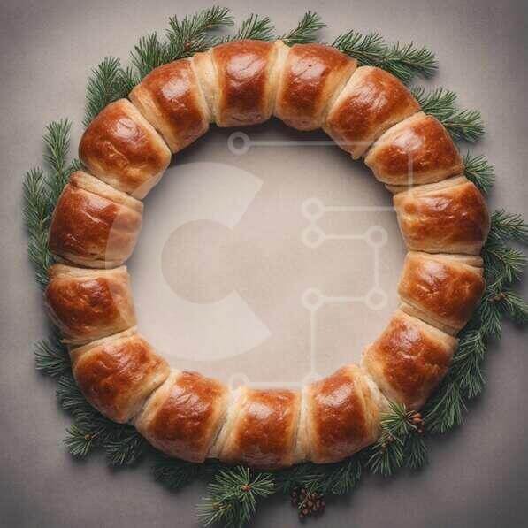 Circular Croissant Wreath - Festive Decoration for Christmas and New ...