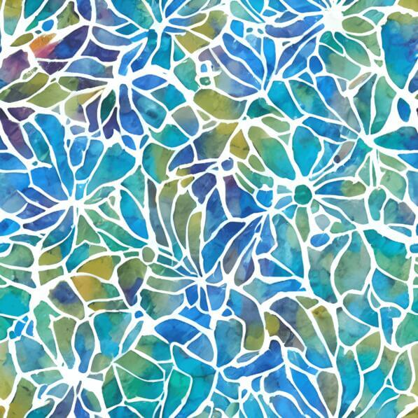 Download Watercolor Floral Pattern with Blue and Green Flowers Patterns ...