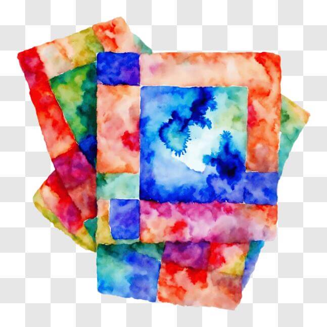 Download Stack of Colorful Fabric Squares for Quilting and Crafts PNGs ...