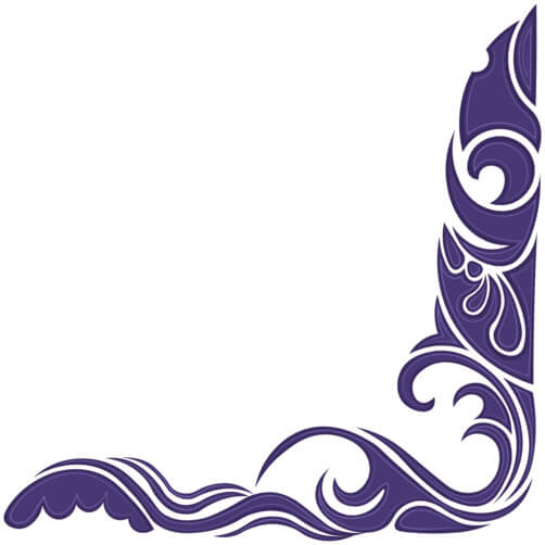 Download Abstract Purple Swirl Design with Feathers Border and Corners ...