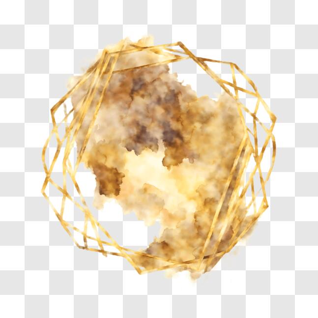 Download Abstract Geometric Design in Gold Frame PNGs Online - Creative ...