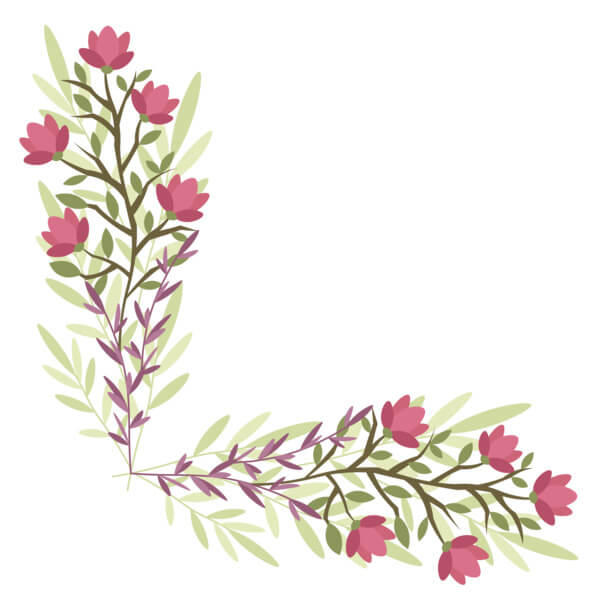 Download Floral L-shaped arrangement with pink flowers and green leaves ...