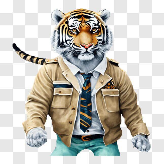 Download Man wearing animal-inspired outfit with tigers PNGs Online ...