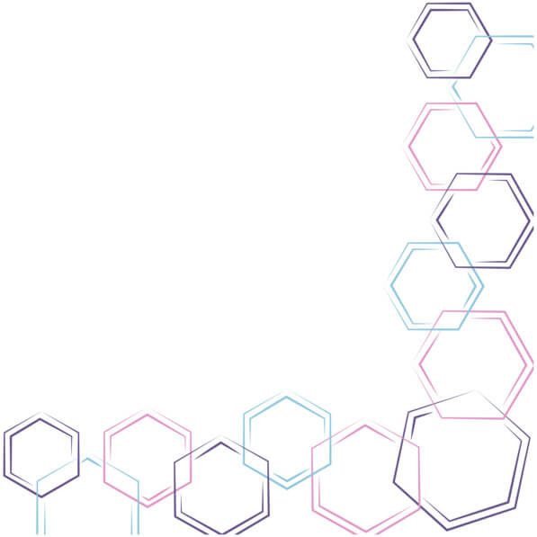 Download Hexagonal Frame Background with Pink, Blue, and Purple ...