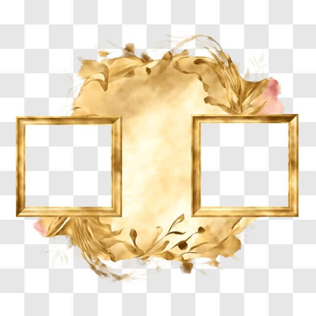 Download Gold Frames with Floral Design PNGs Online - Creative Fabrica