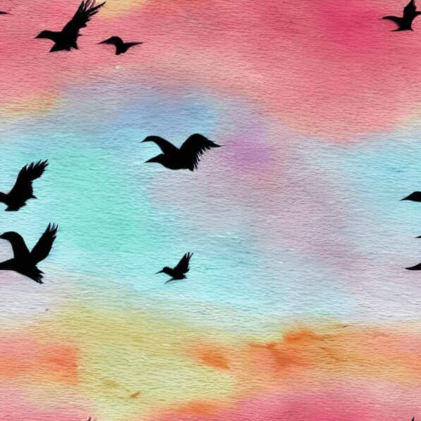 Download Colorful Abstract Painting of Birds Flying in the Sky Patterns ...