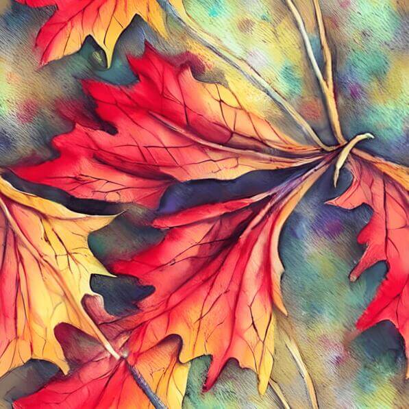Download Watercolor Painting of Fall Leaves with Abstract Background ...