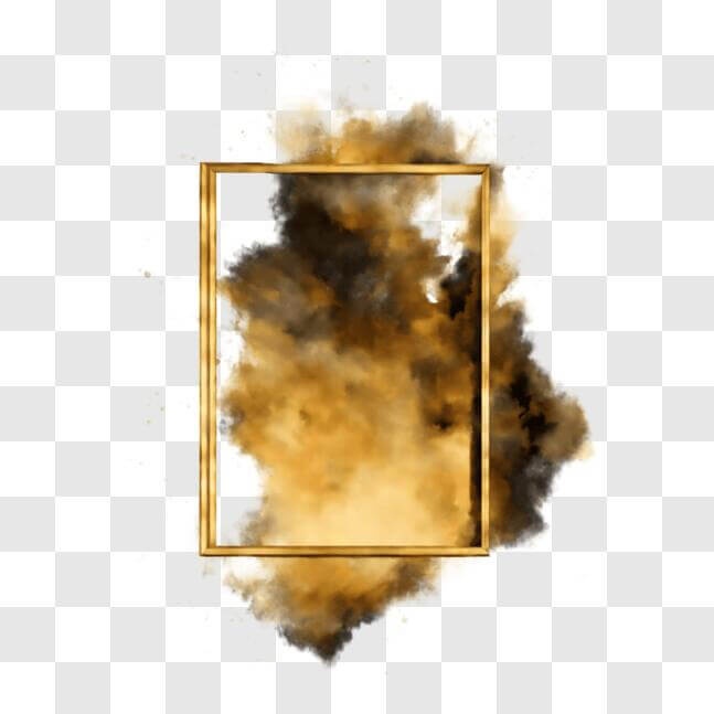 Download Abstract Frame with Gold Spray Paint and Smoke PNGs Online ...