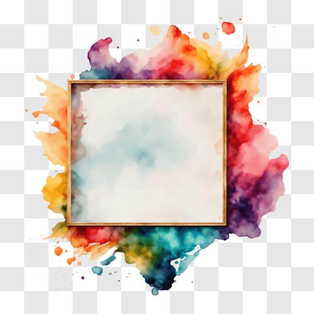 Download Colorful Watercolor Splash Frame Background PNGs Online ...