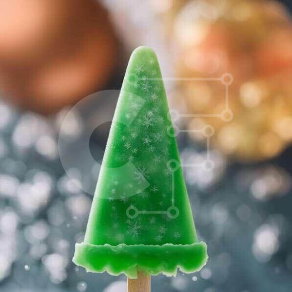 Ornamental Christmas Tree Popsicle on Snowflakes stock photo | Creative ...