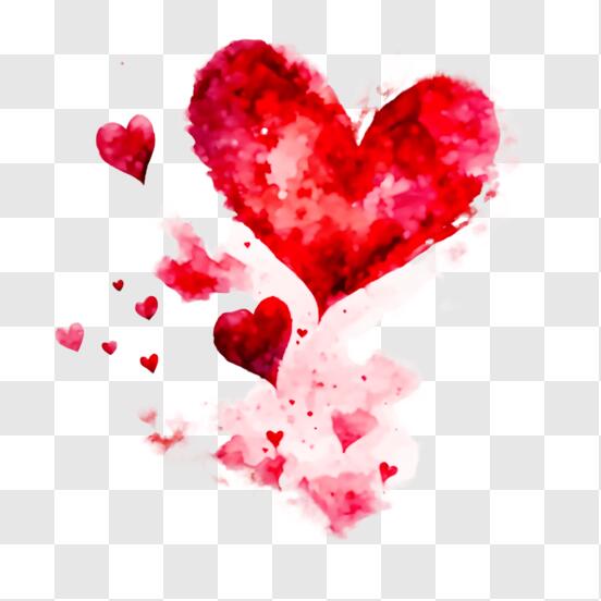 Download Red Heart with Floating Hearts - Valentine's Day Concept PNGs ...
