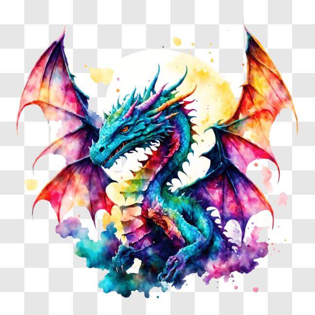 Download Colorful Dragon Artwork PNG Online - Creative Fabrica