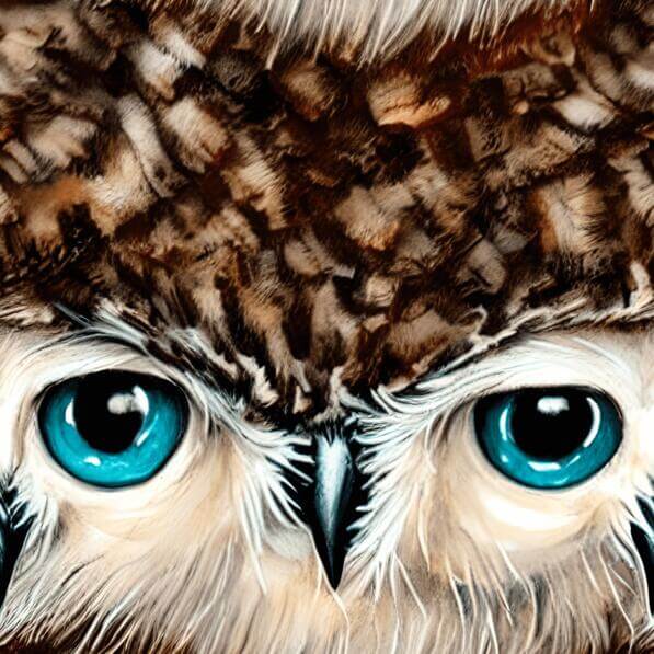 Download Close-up of Two Owls with Blue Eyes Patterns Online - Creative ...