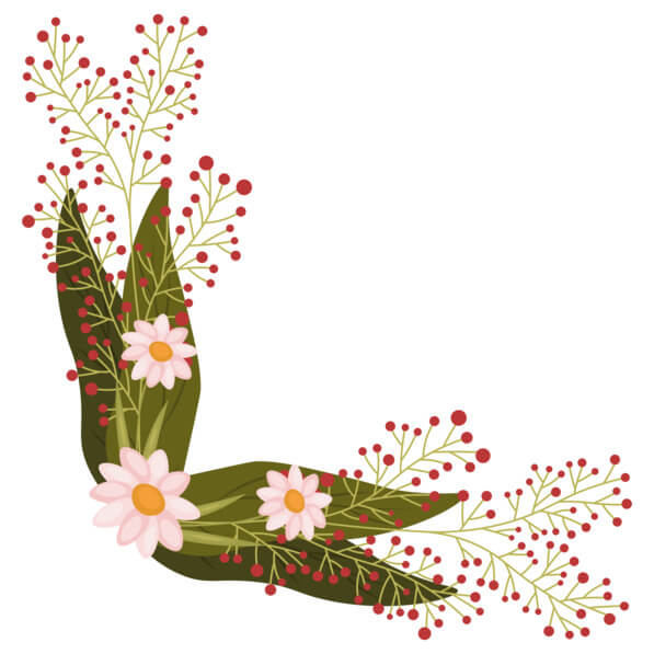 Descarga Marco floral con flores rosas y hojas verdes sobre fondo ...