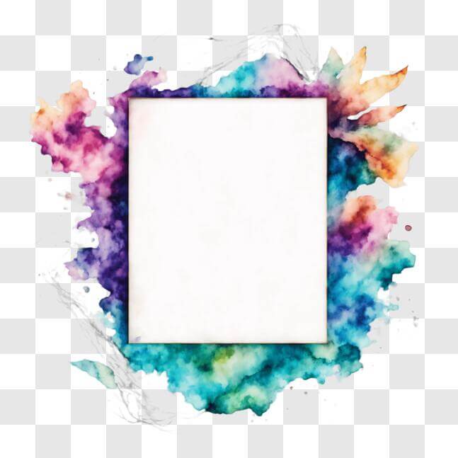 Download Colorful Watercolor Frame for Art and Design Projects PNGs ...