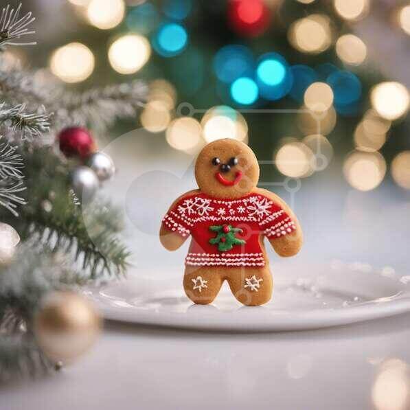 Festive Gingerbread Man with Christmas Decorations stock photo ...
