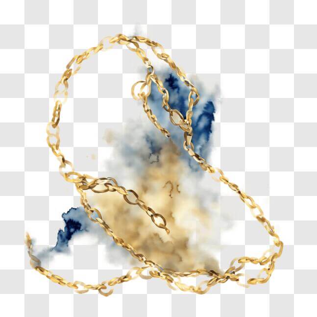 Download Gold Chain with Blue and White Paint PNGs Online - Creative ...