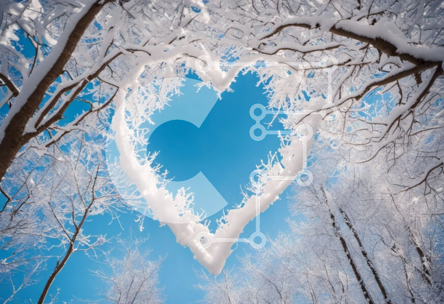 Download Heart-shaped Snow Sculpture in a Winter Landscape Stockphotos ...