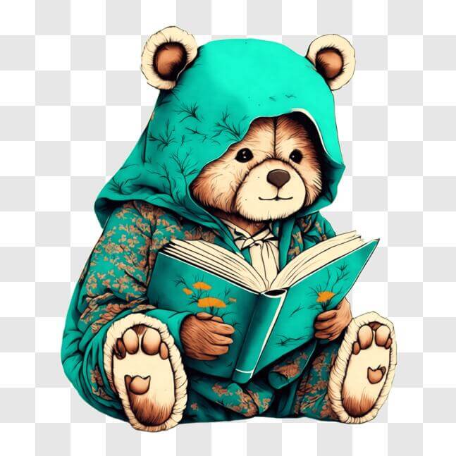 Download Teddy Bear in Alice in Wonderland Costume Reading PNGs Online ...