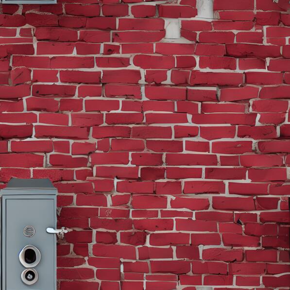 Download Rode Bakstenen Muur met Metalen Dozen en Stopcontact Patronen ...