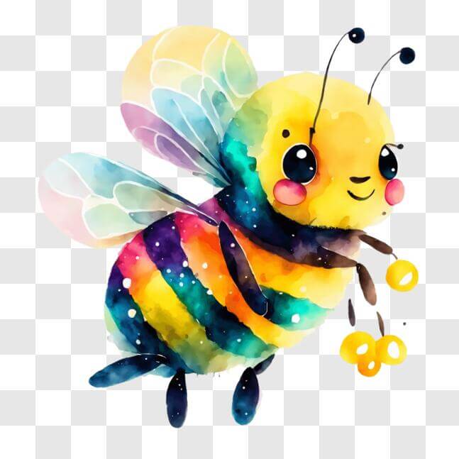 Download Watercolor Bee with Honey PNGs Online - Creative Fabrica