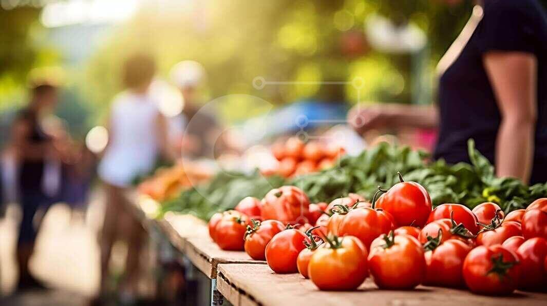 Colorful Display of Fresh Produce at Farmers' Market stock photo ...