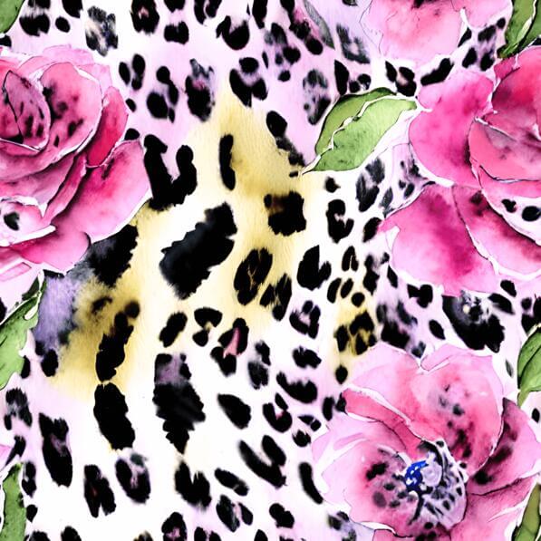 Download Pink Roses and Leopard Print Seamless Pattern Patterns Online ...
