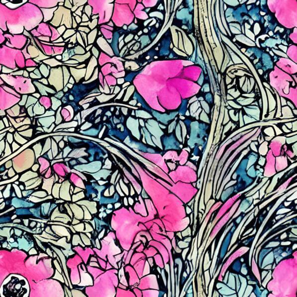 Download William Morris Floral Pattern - Pink Flowers and Leaves ...