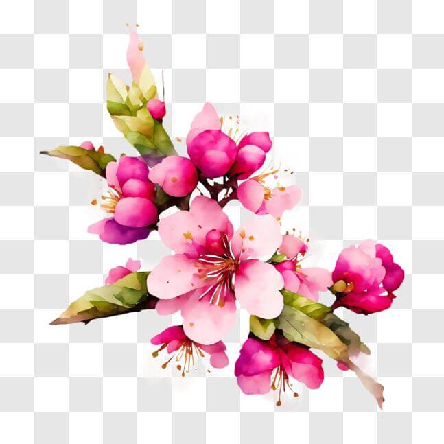Download Cluster of Pink Flowers Blooming in Spring PNGs Online ...