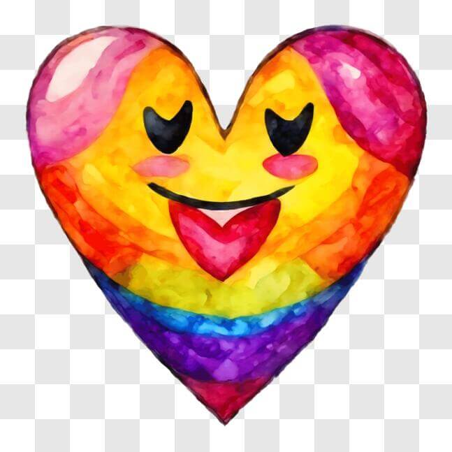Download Colorful Smiling Heart PNGs Online - Creative Fabrica