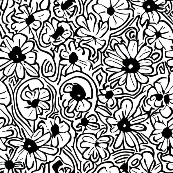 Download Black and White Doodle Flower Pattern Patterns Online ...
