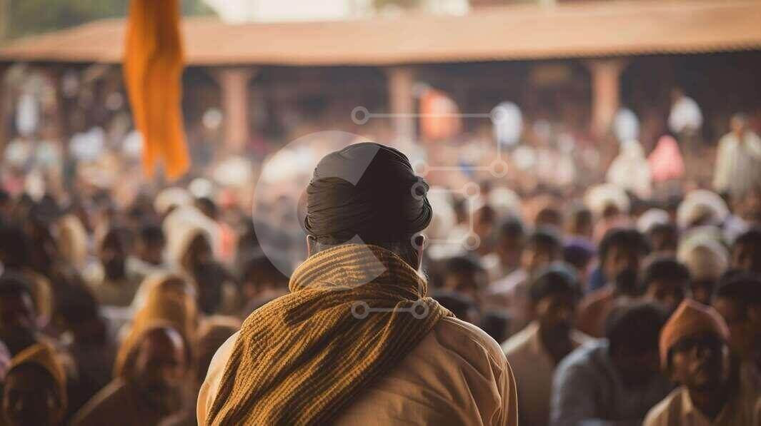 Man Speaking at Religious Gathering stock photo | Creative Fabrica