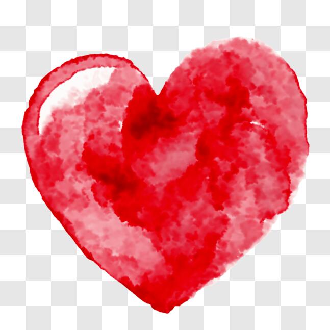 Download Red Watercolor Heart - Love and Friendship PNGs Online ...