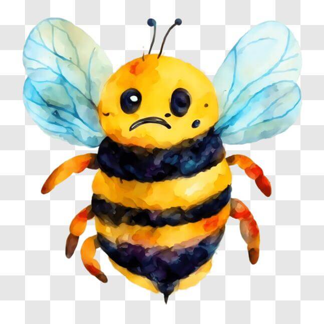 Download Colorful Angry Bee Illustration PNGs Online - Creative Fabrica