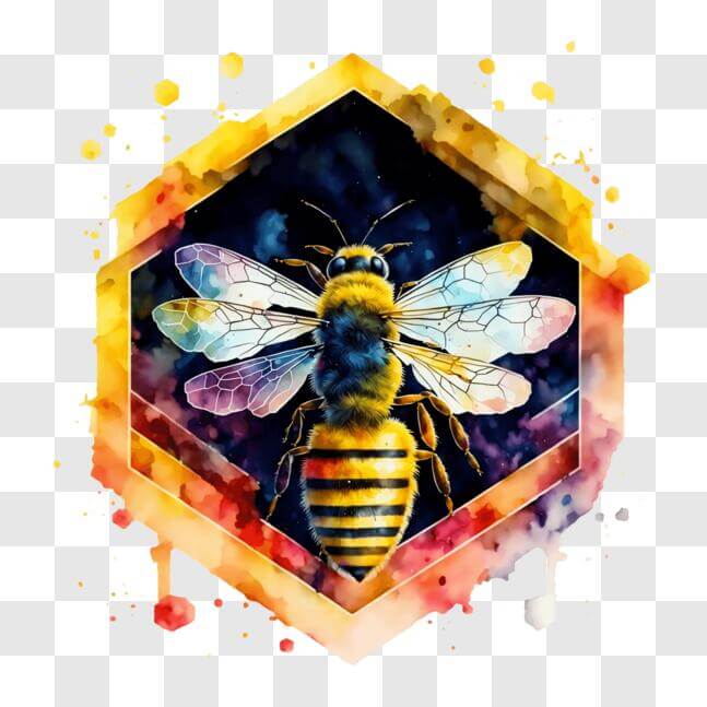 Download Colorful Honey Bee Artwork PNGs Online - Creative Fabrica
