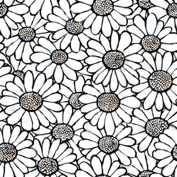 Download Black and white daisy flower pattern in doodle style Patterns ...