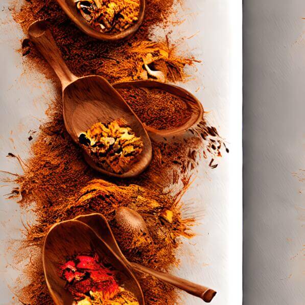 Download Row of Wooden Spoons with Different Types of Spices Patterns ...