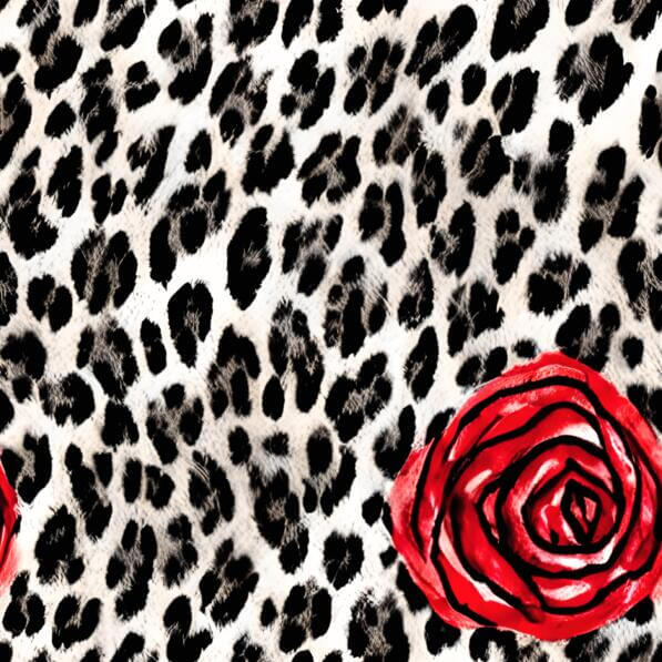 Download Black and White Leopard Print with Red Roses Patterns Online ...