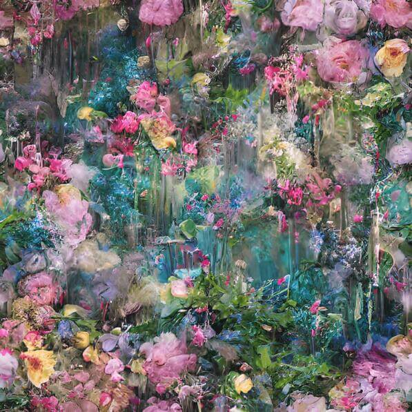 Download Colorful Flower Painting with Green Leaves Patterns Online ...