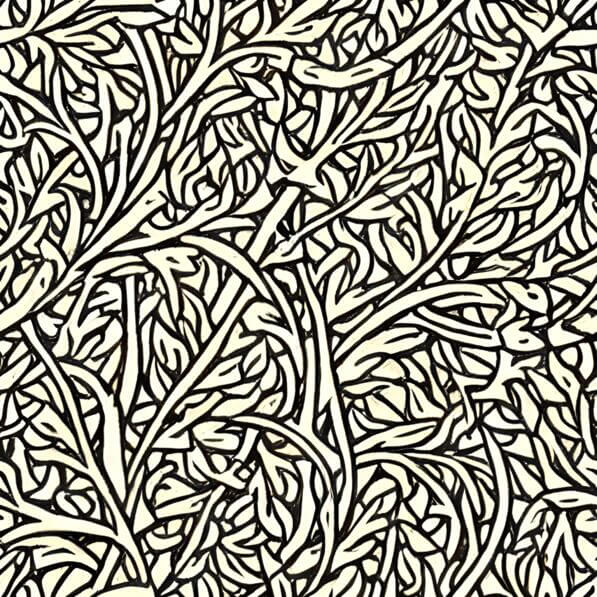 Download Seamless Vines and Leaves Pattern - Black and White Patterns ...