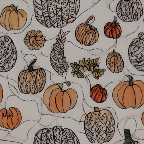 Download Fall-themed Seamless Pattern with Pumpkins, Sunflowers, and ...