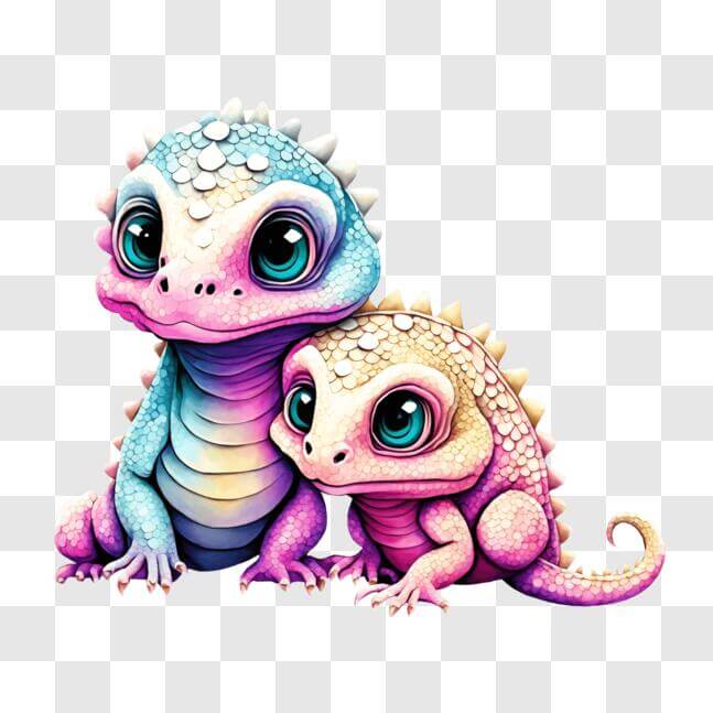 Download Cute Lizards Sitting Together on Black Background PNGs Online ...