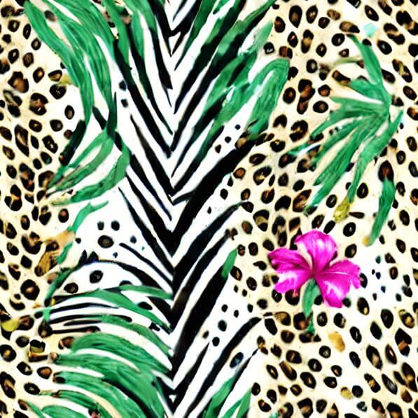 Download Leopard Print Pattern with Pink Flowers and Leaves Patterns ...
