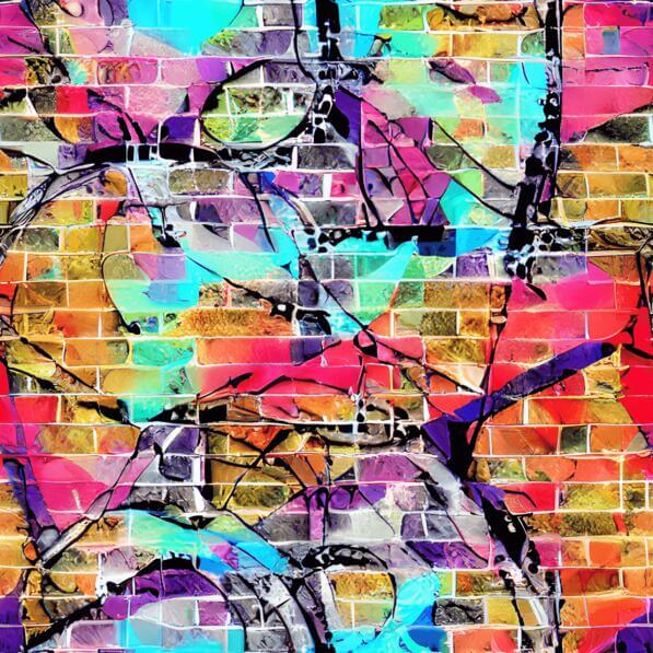 Download Colorful Abstract Painting on Brick Wall Patterns Online ...