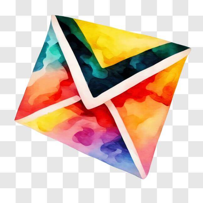 Download Colorful Watercolor Envelope with Paper Inside PNGs Online ...