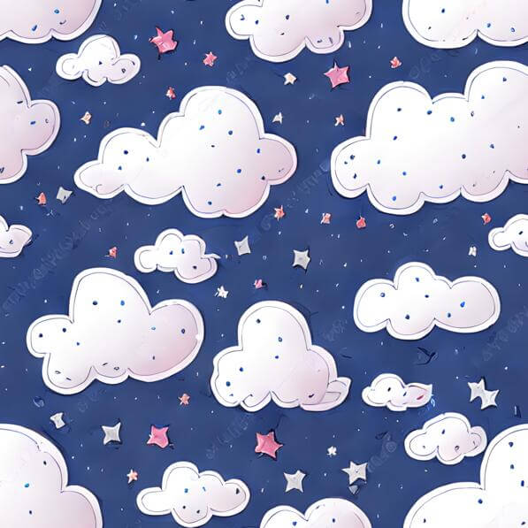Download Night Sky Seamless Pattern with Clouds and Stars Patterns ...