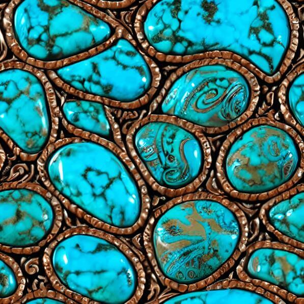 Download Close Up Image of Turquoise and Brown Stones in Ornamental ...