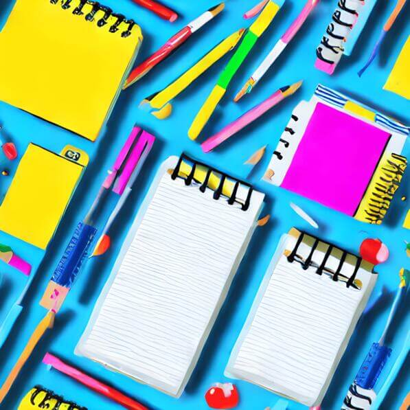 Download Colorful School Supplies with Notebooks, Pens, and Pencils ...