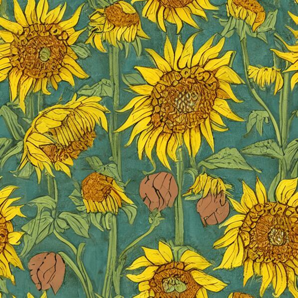 Download Yellow Sunflower Pattern Inspired by Vincent van Gogh Patterns ...